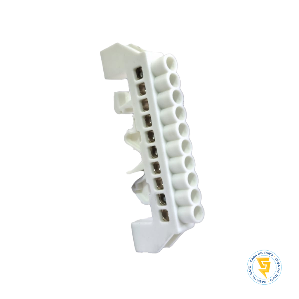 BARRA DE BRONCE AISLADA RIEL DIN 10 POSICIONES | casadelrayo.cl